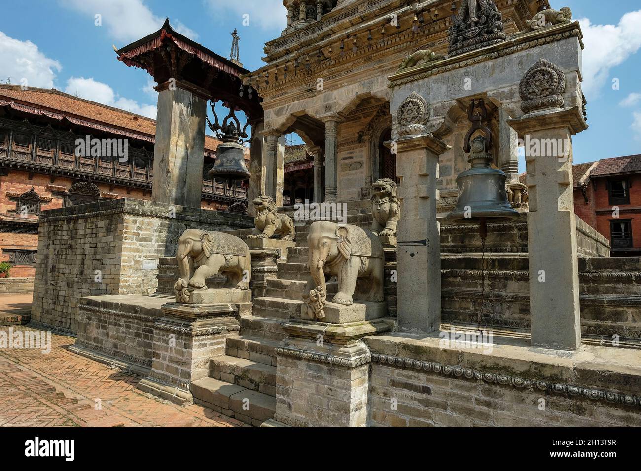 The Taleju bell next to the Vatsala Durga temple located in Durbar ...