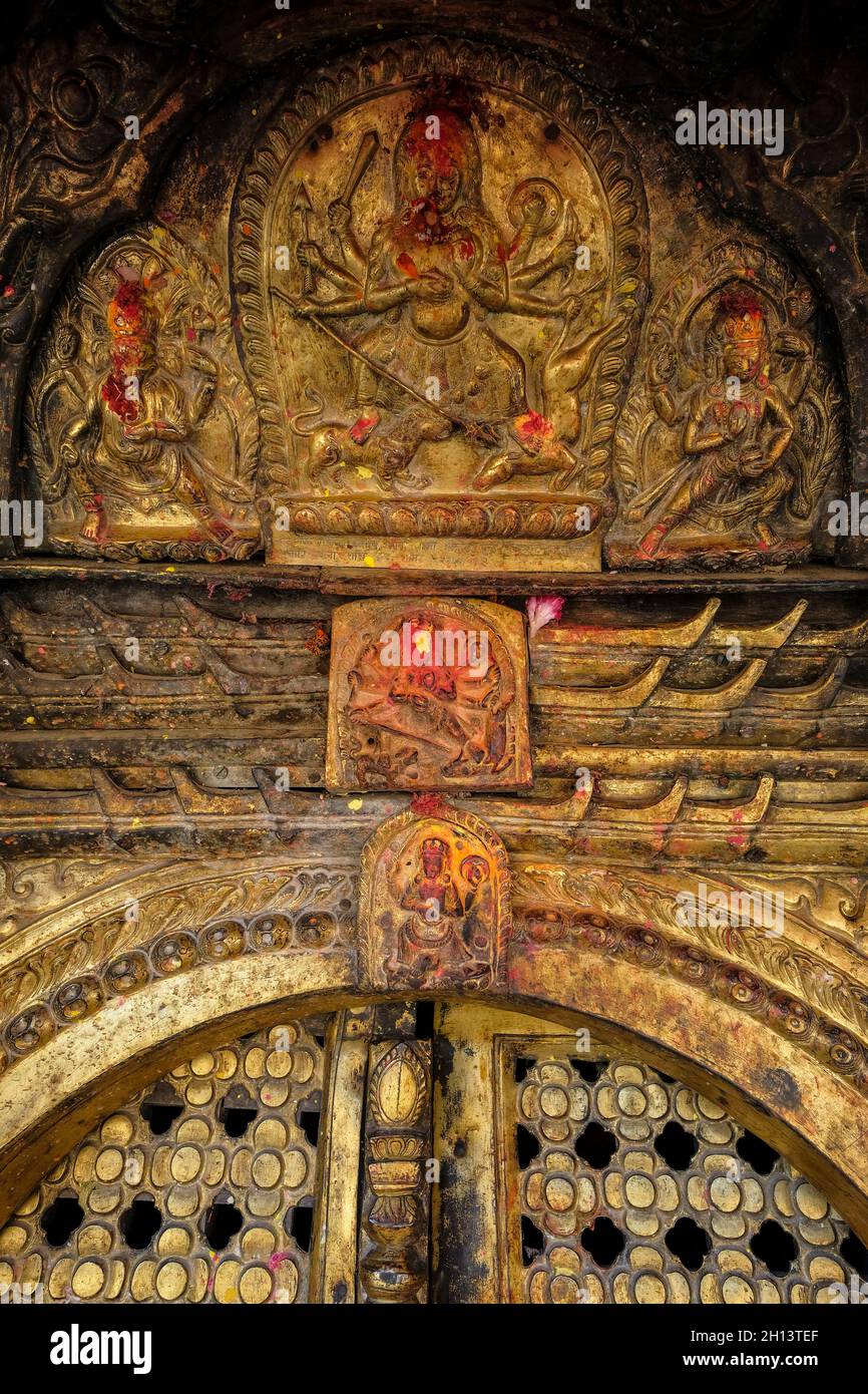 Detail of the Changu Narayan Temple considered the oldest temple in ...