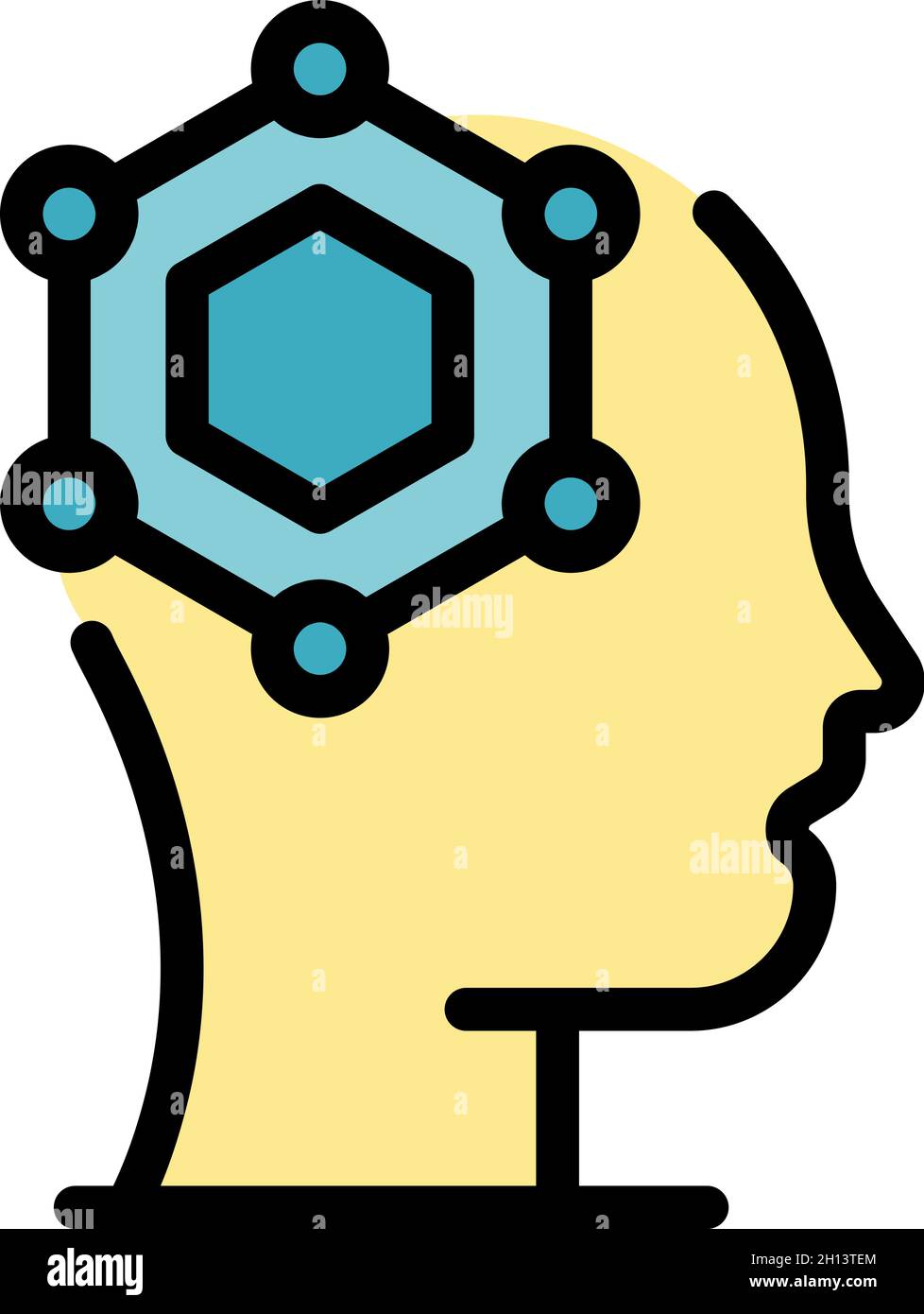 Scientist mind icon. Outline Scientist mind vector icon color flat ...