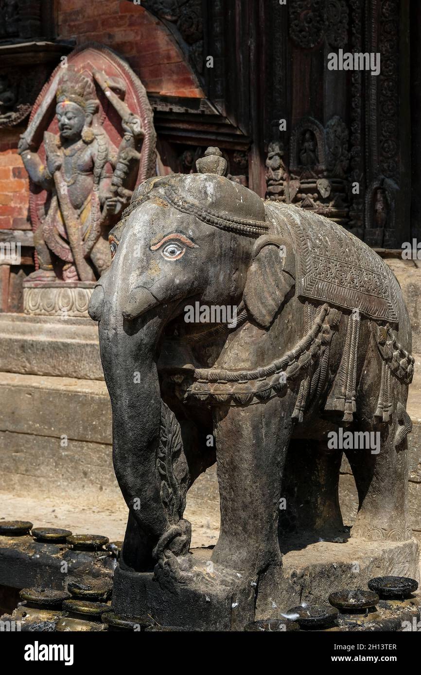 Detail of the Changu Narayan Temple considered the oldest temple in ...