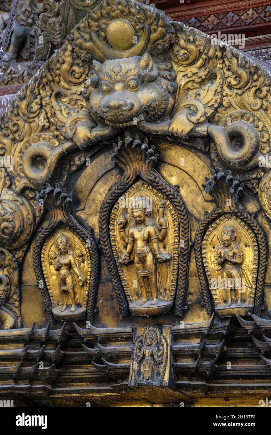 Detail of the Changu Narayan Temple considered the oldest temple in ...