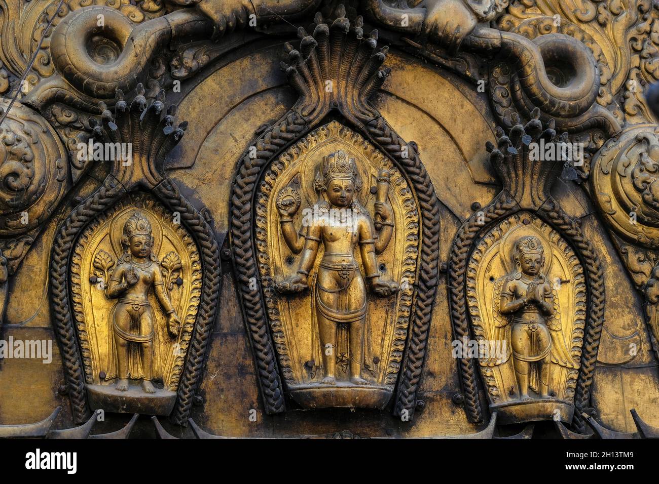 Detail of the Changu Narayan Temple considered the oldest temple in ...