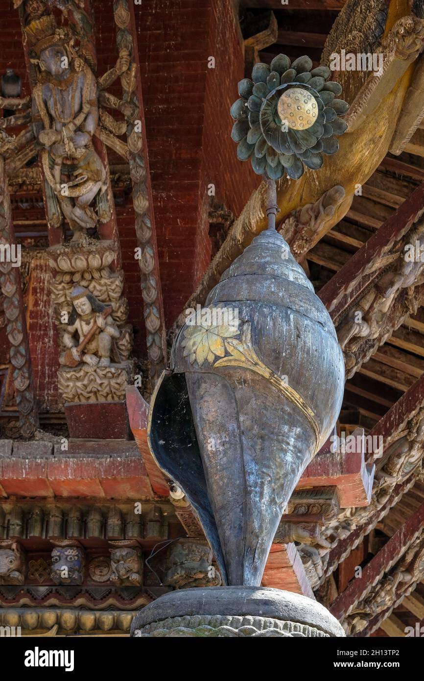 Detail of the Changu Narayan Temple considered the oldest temple in ...