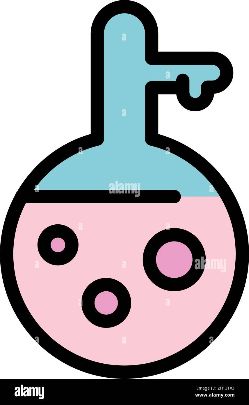 Boiling flask icon. Outline Boiling flask vector icon color flat ...