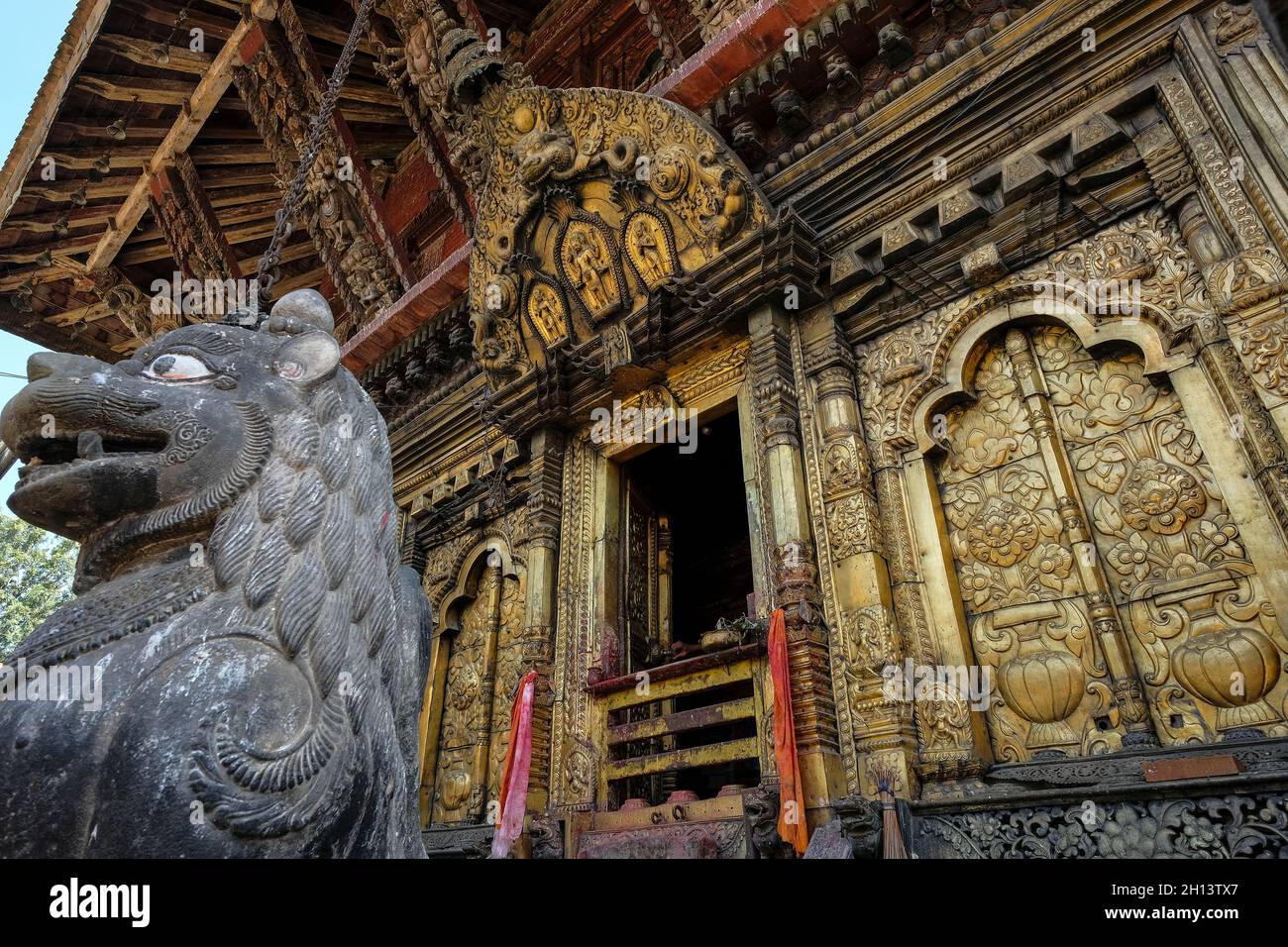 Detail of the Changu Narayan Temple considered the oldest temple in ...
