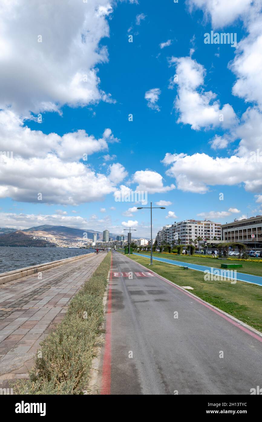 Izmir waterfront promenade in the Konak area of Izmir city, Turkey, The ...