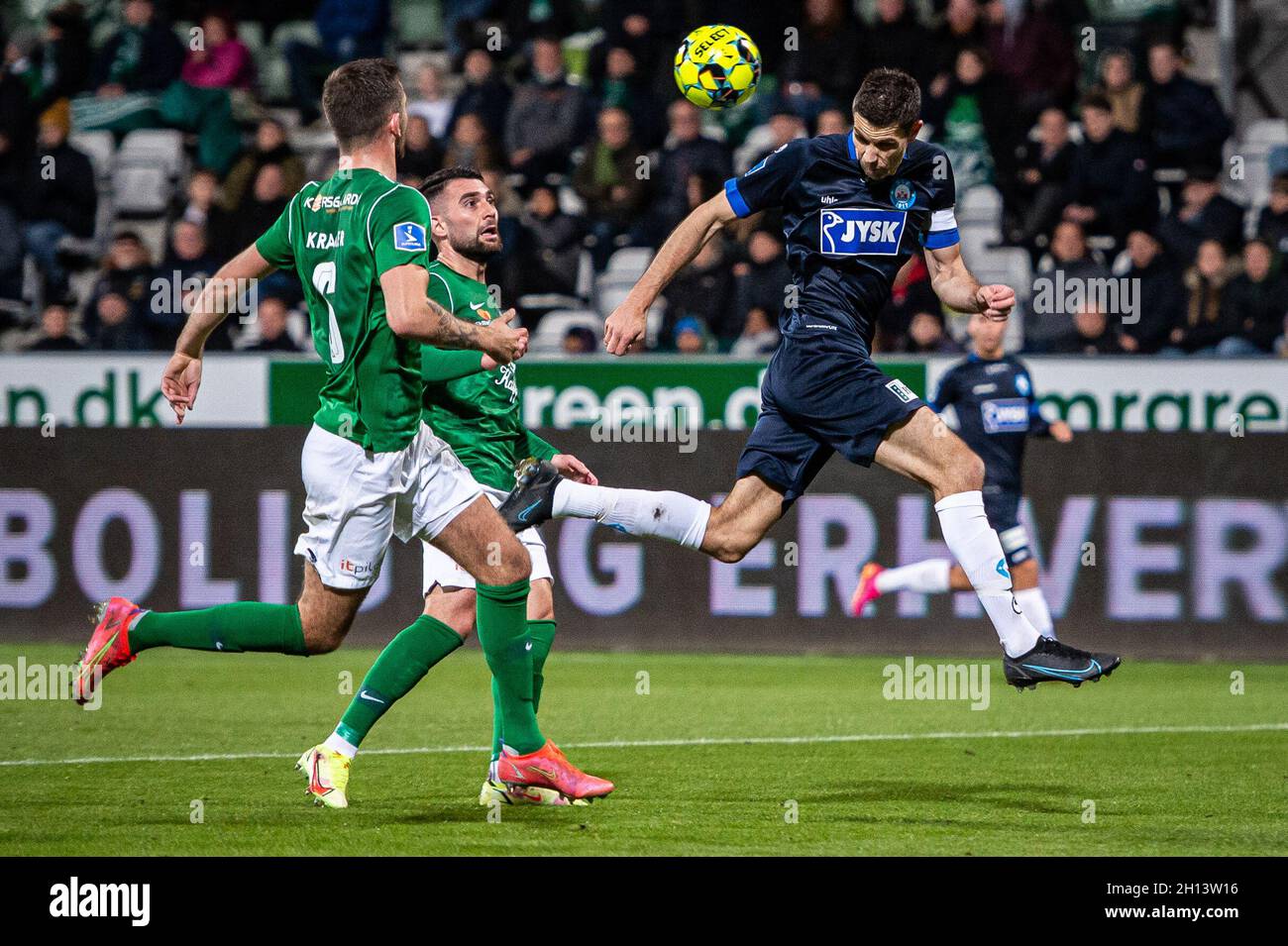 Viborg, Denmark. 15th Oct, 2021. Nicklas Helenius (11) of Silkeborg IF ...