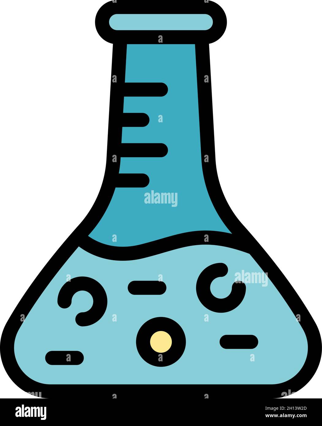 Test flask icon. Outline test flask vector icon color flat isolated ...