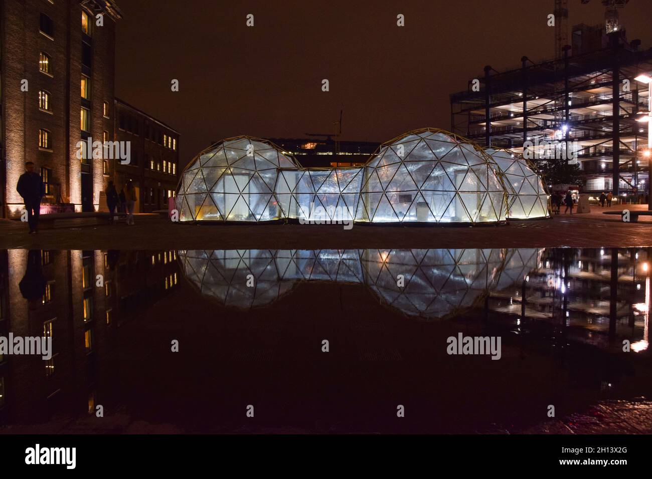London, UK. 15th October 2021. Pollution Pods by Michael Pinsky outside ...
