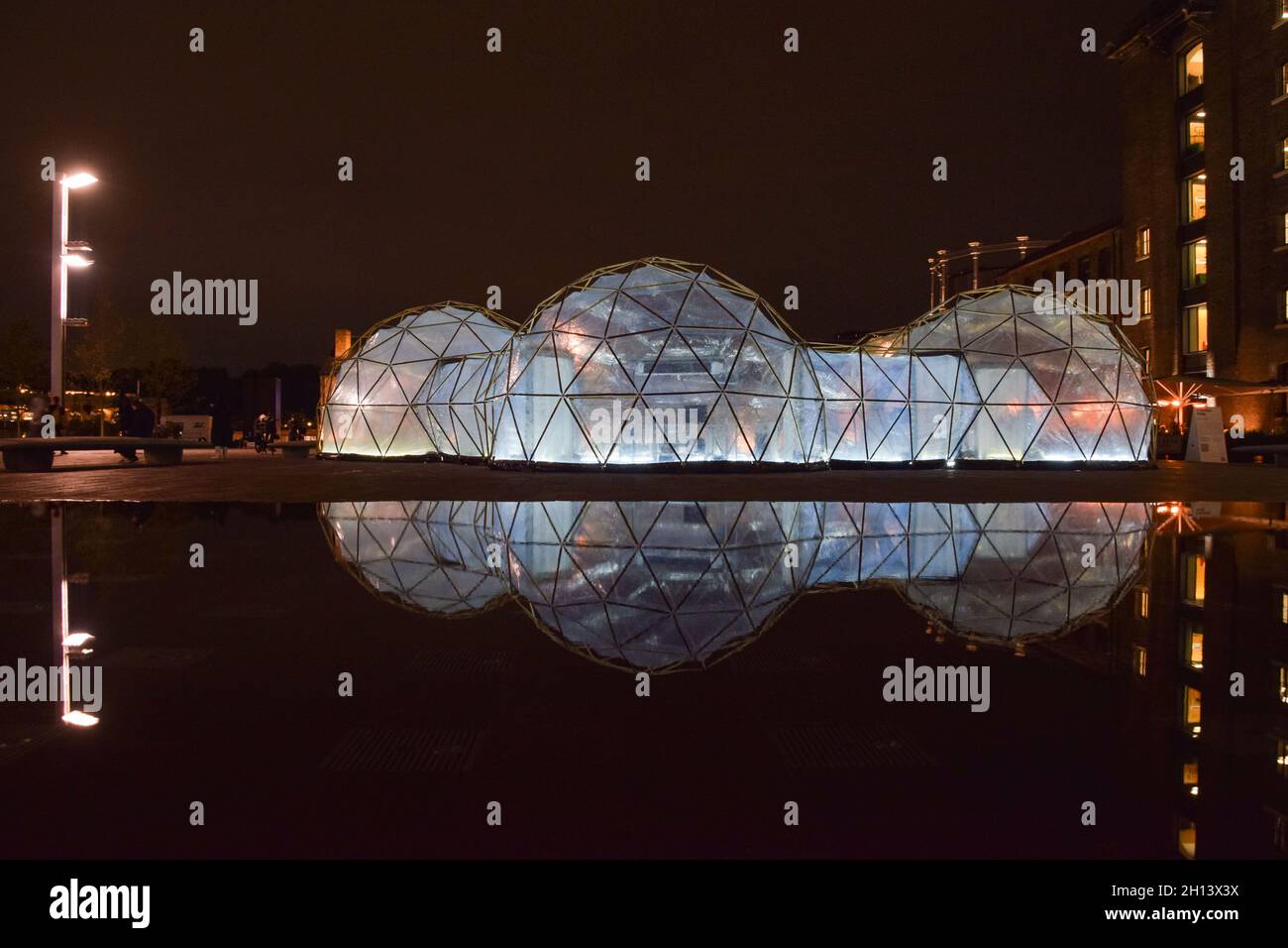 London, UK. 15th October 2021. Pollution Pods by Michael Pinsky outside ...