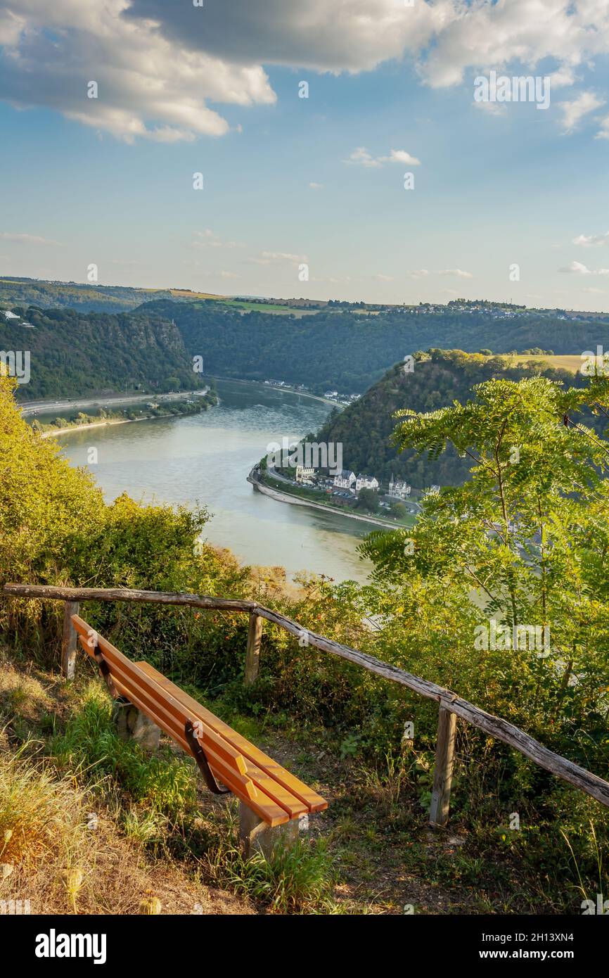 Rhine valley view with Loreley from Hiking Trail Rheinsteig ,Germany ...