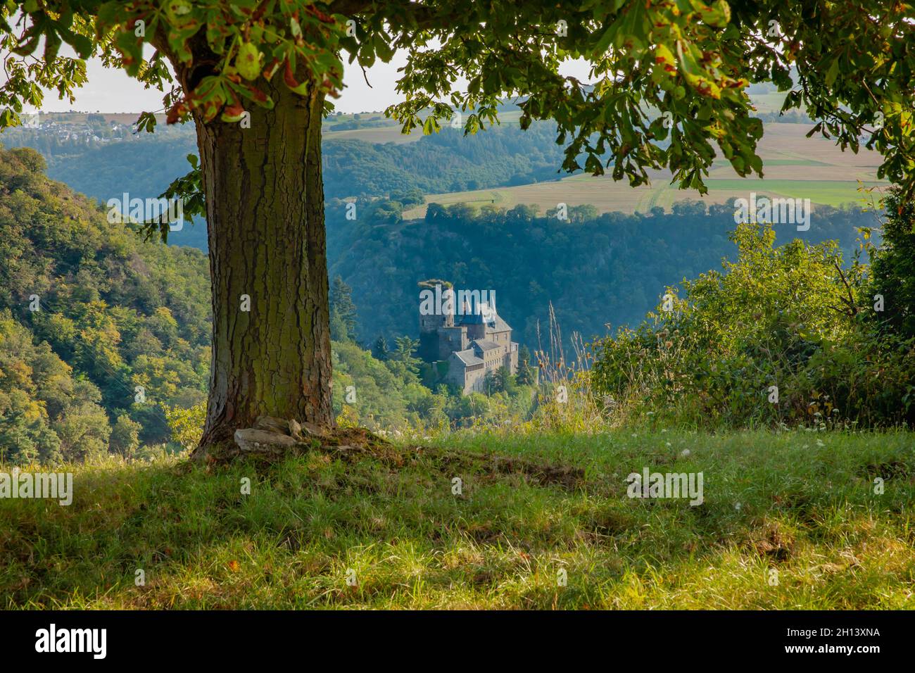 Nature Landscape on the rheinsteig in Patersberg with a view of Katz ...