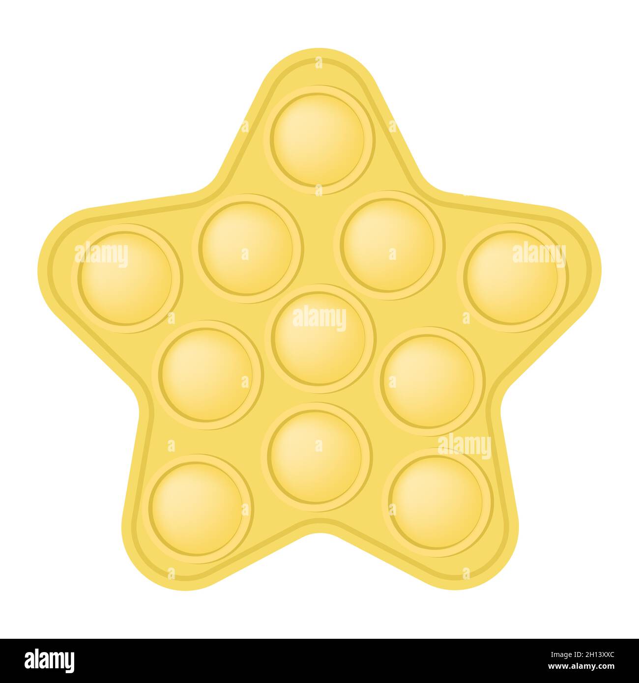 Popit a fashionable silicon yellow star fidget toy. Addictive anti ...