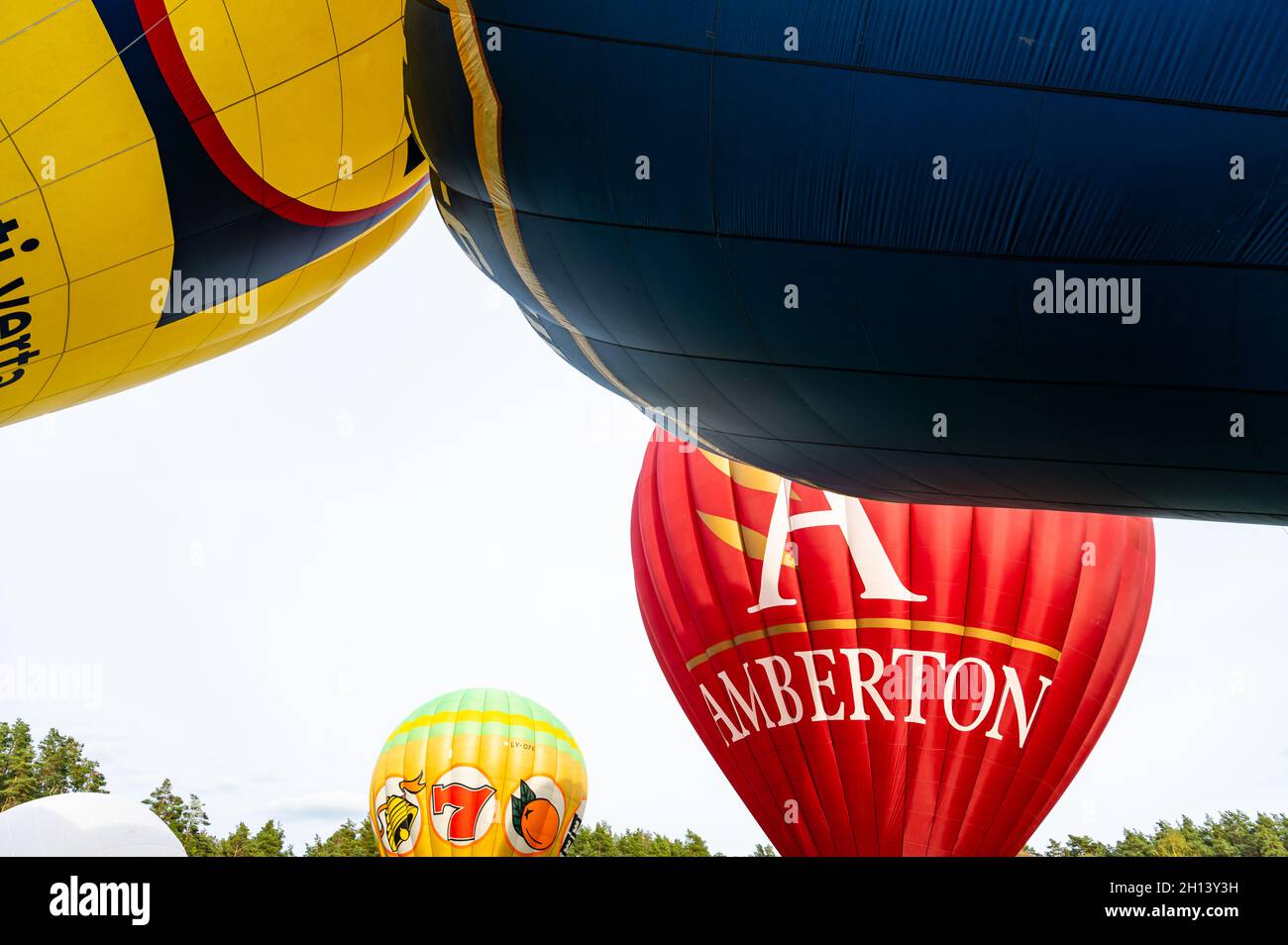 Vilnius, Lithuania - September 14, 2021: Group of colorful hot air ...