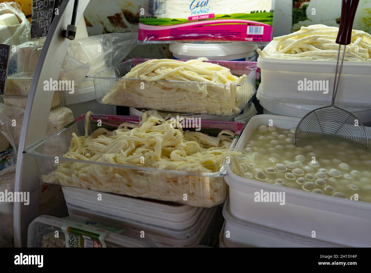 Alanya, Turkey - 09 27 2021: different types of homemade cheese on ...