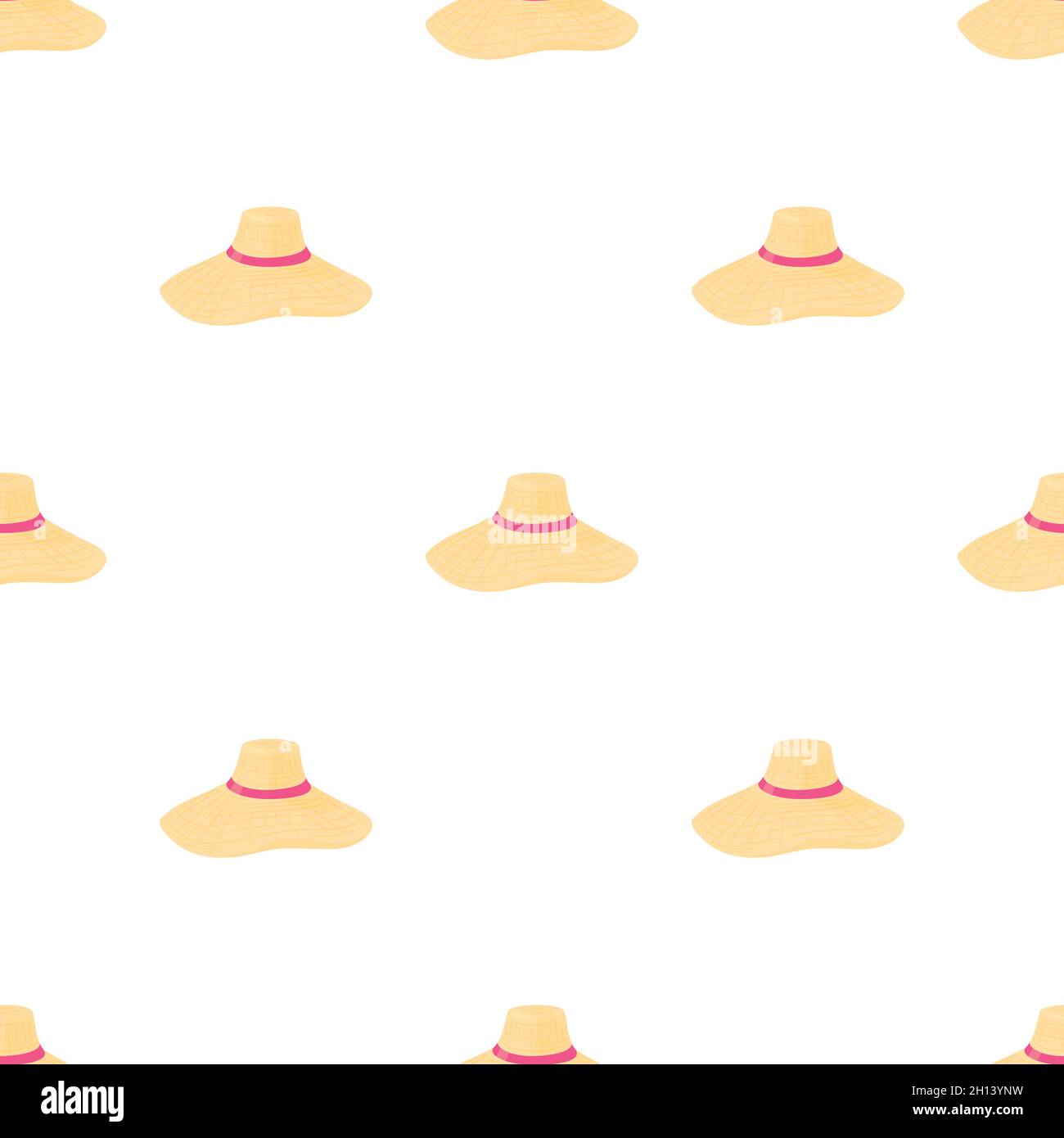 Summer hat pattern seamless background texture repeat wallpaper ...