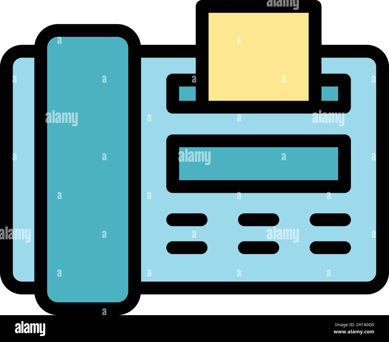 Fax assistance icon. Outline fax assistance vector icon color flat ...