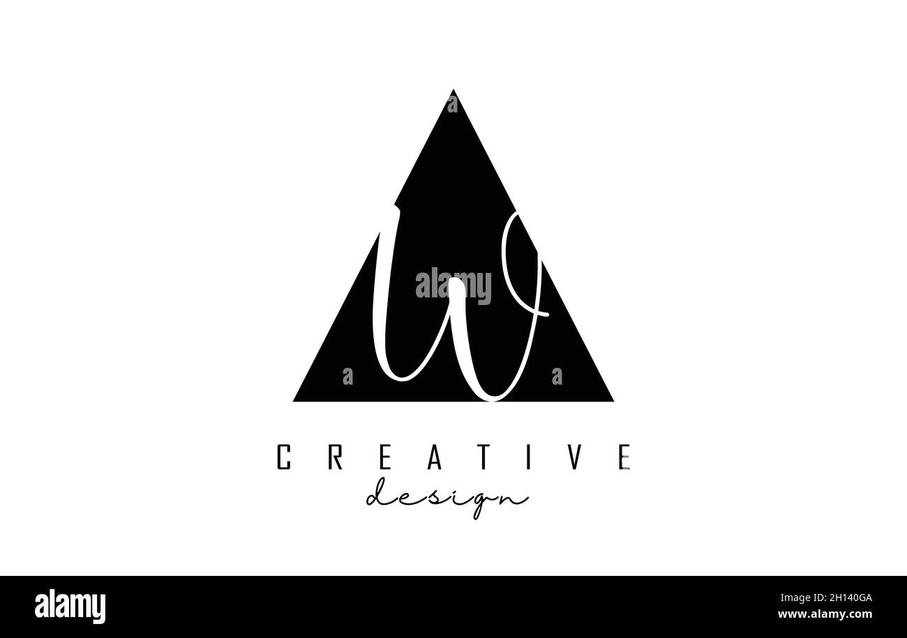 Letters AW A w Logo with a minimalist design. Abstract letters A and W ...