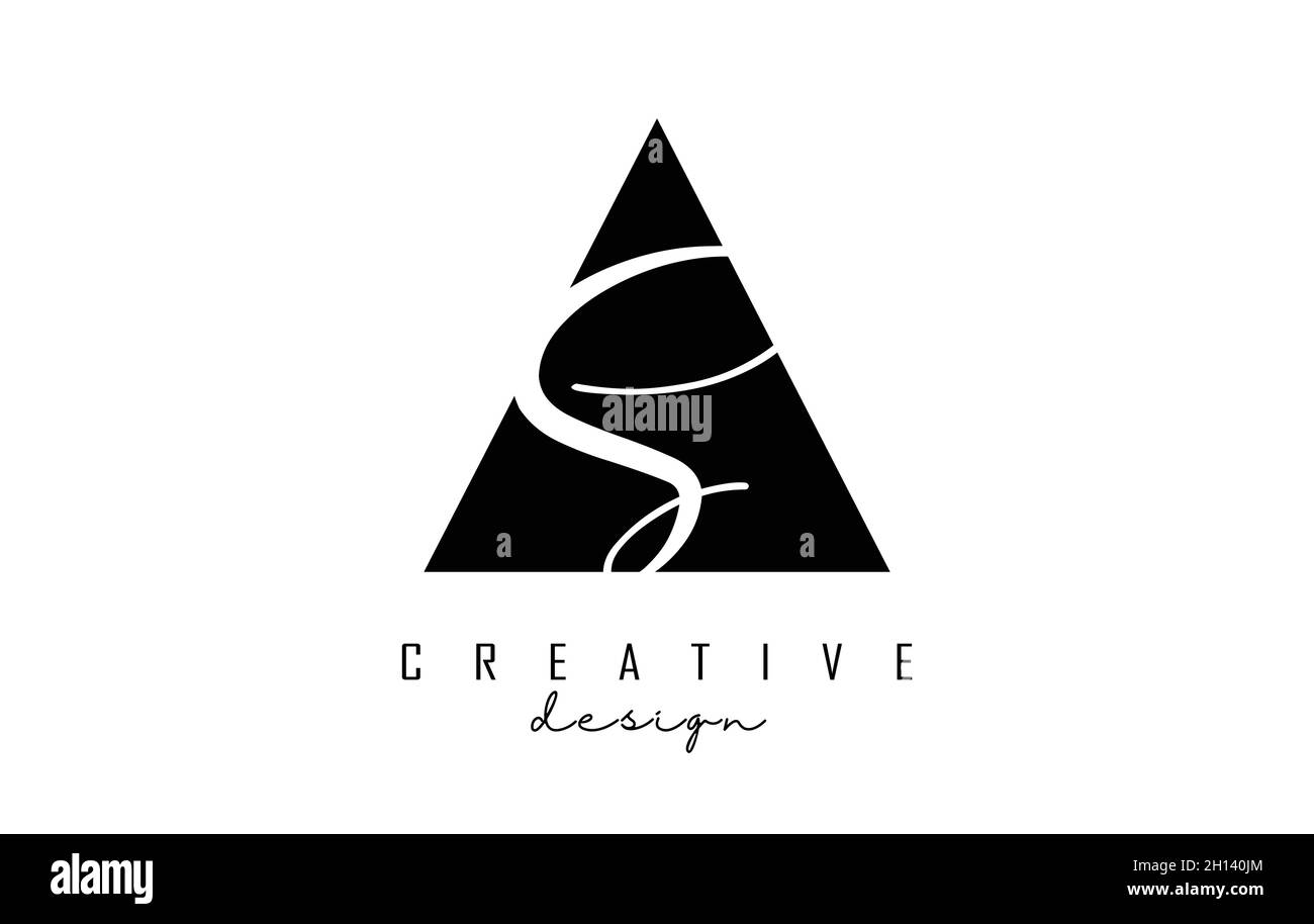 Letters AS A s Logo with a minimalist design. Abstract letters A and S ...