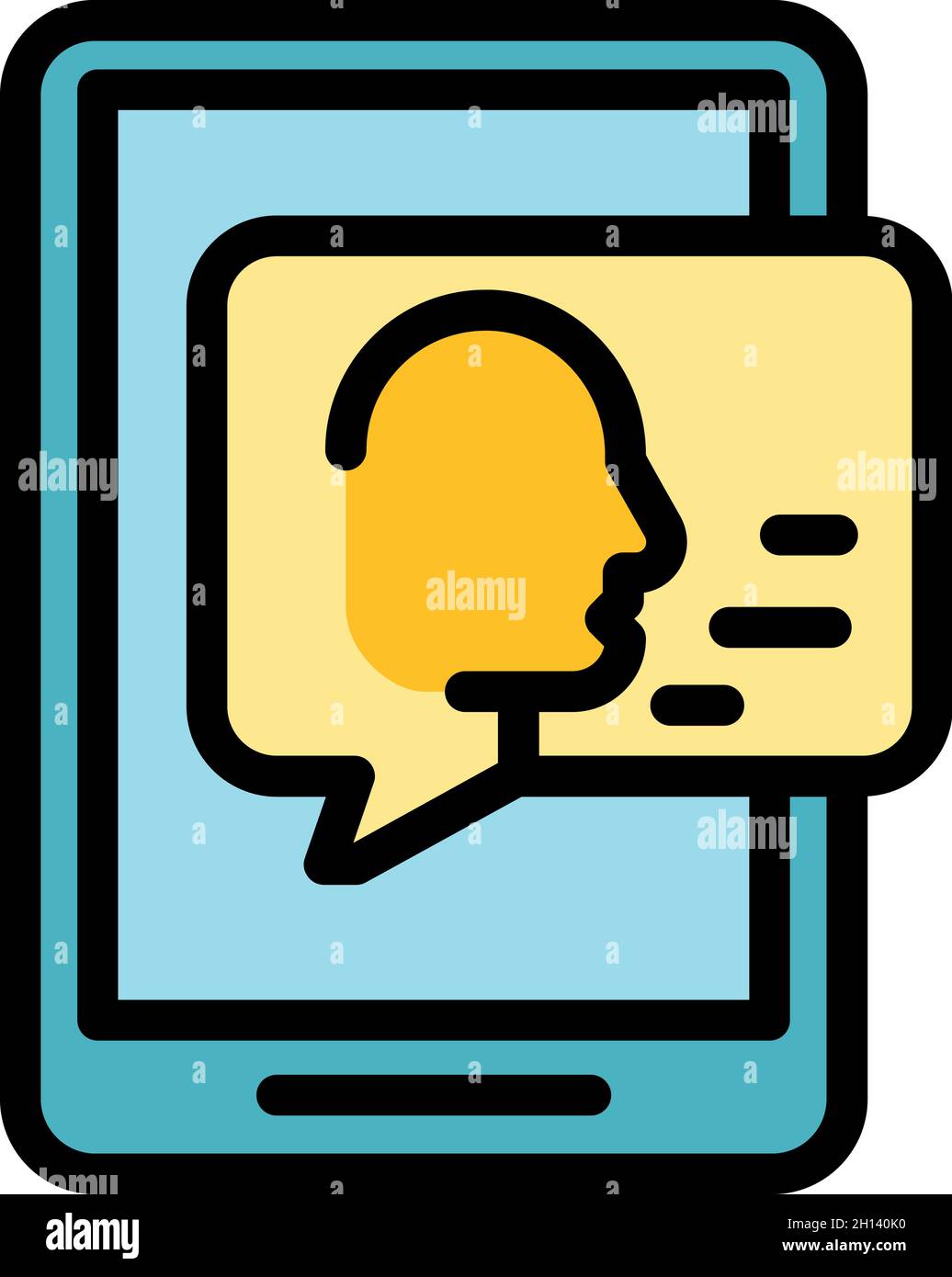 Digital support icon. Outline digital support vector icon color flat ...