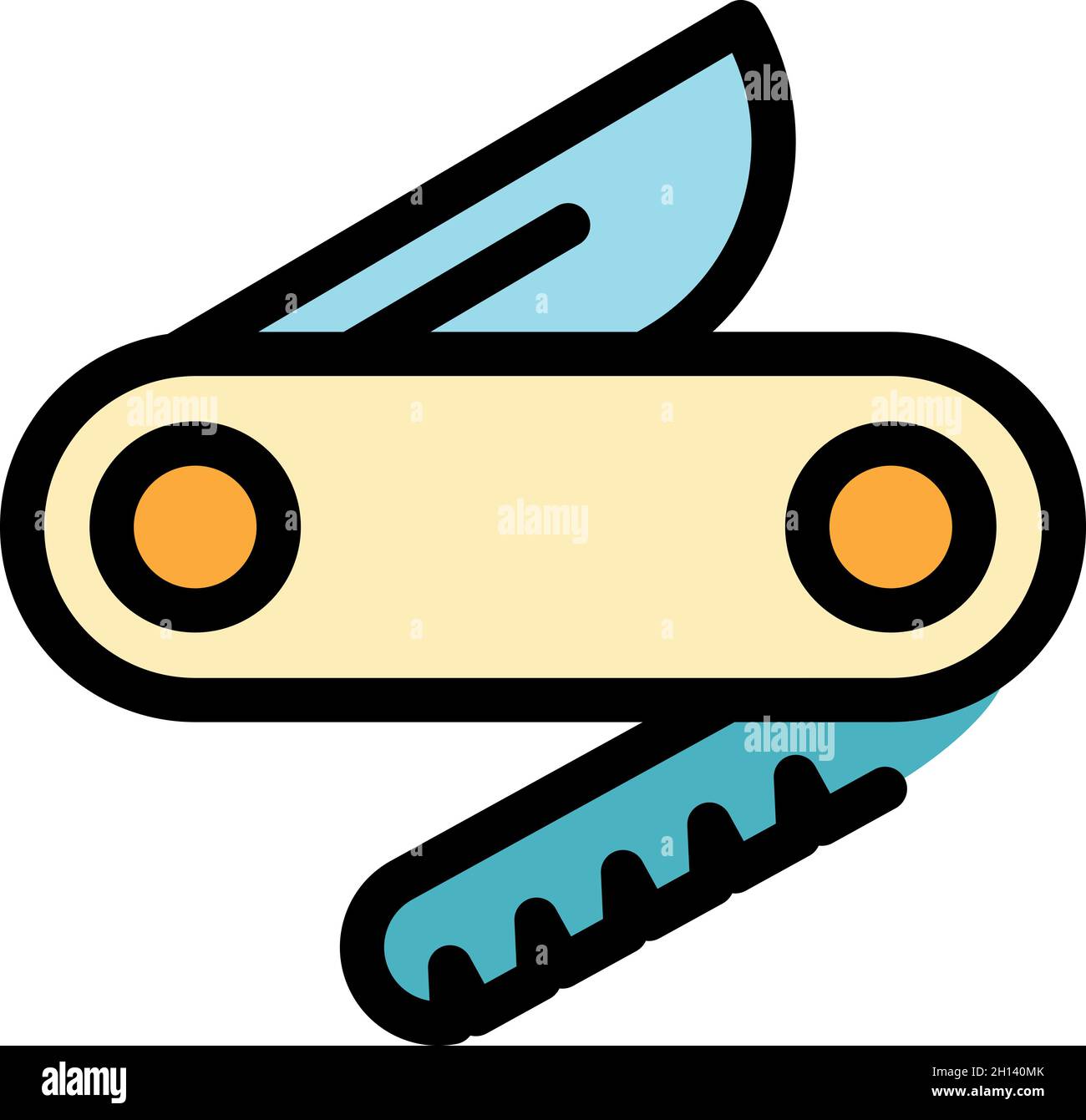 Multitool linear icon. Outline multitool linear vector icon color flat ...