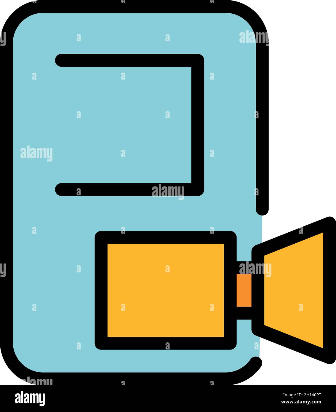 Video interface icon. Outline Video interface vector icon color flat ...