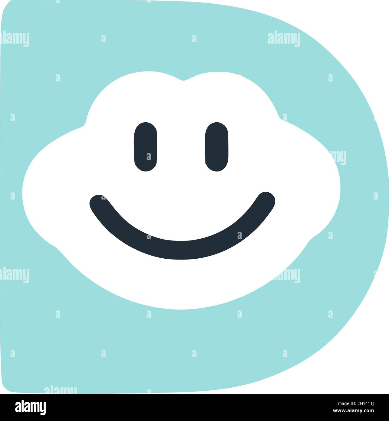 Letter D with a smile on the face character in flat style, smiley face ...