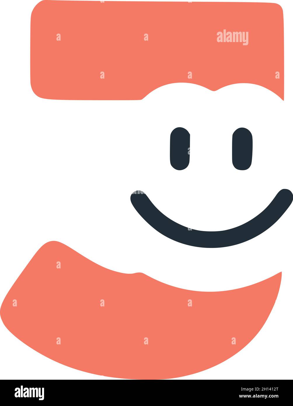 Letter J with a smile on the face character in flat style, smiley face ...
