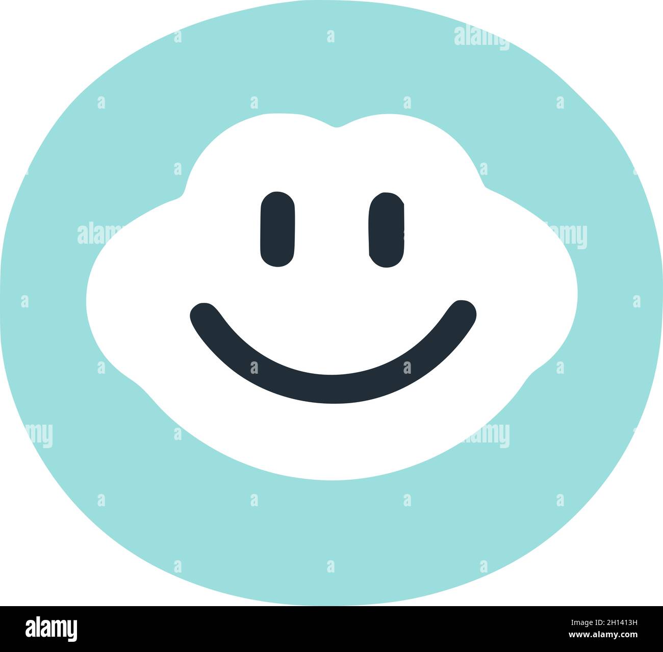 Letter O with a smile on the face character in flat style, smiley face ...