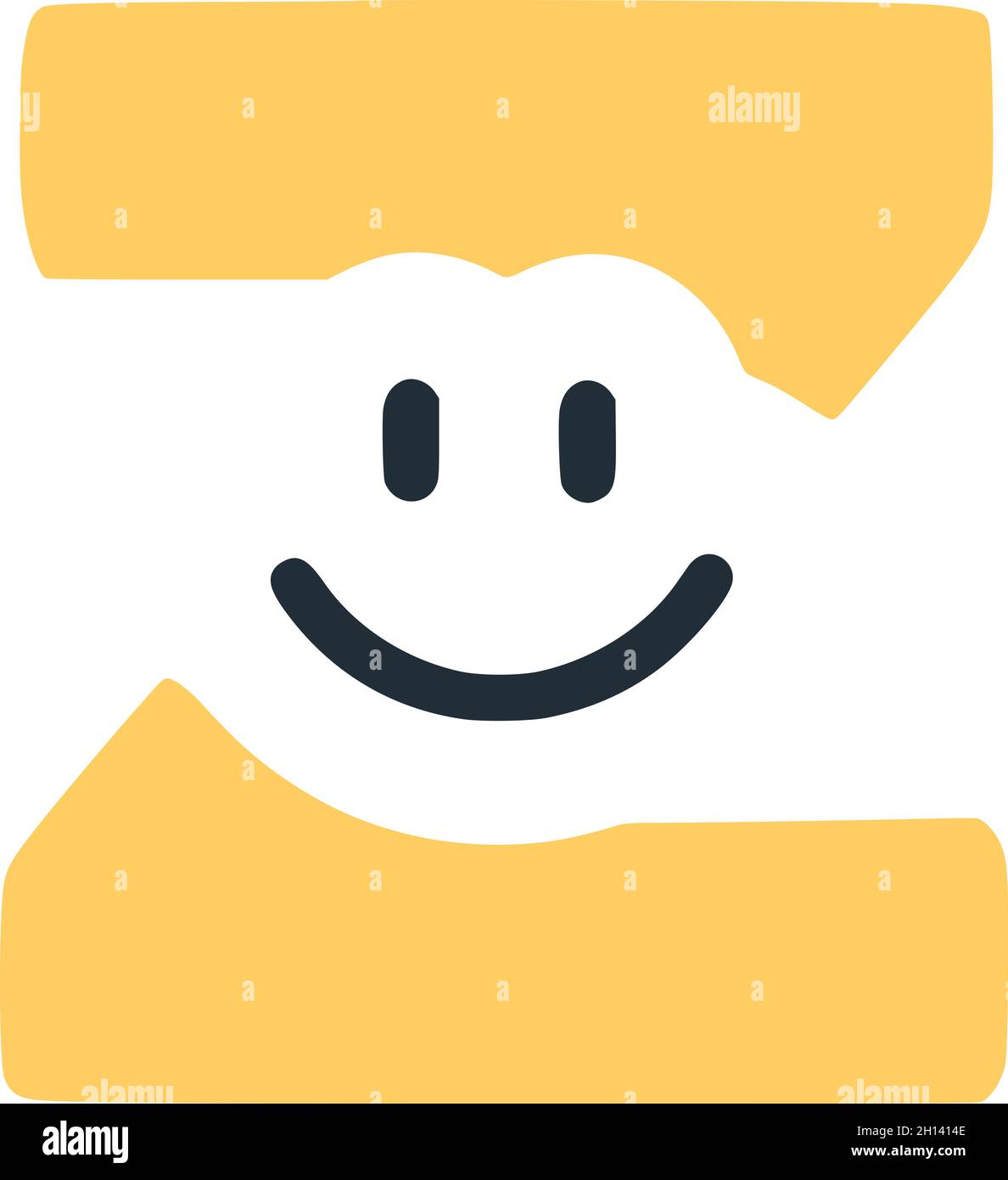 Letter Z with a smile on the face character in flat style, smiley face ...