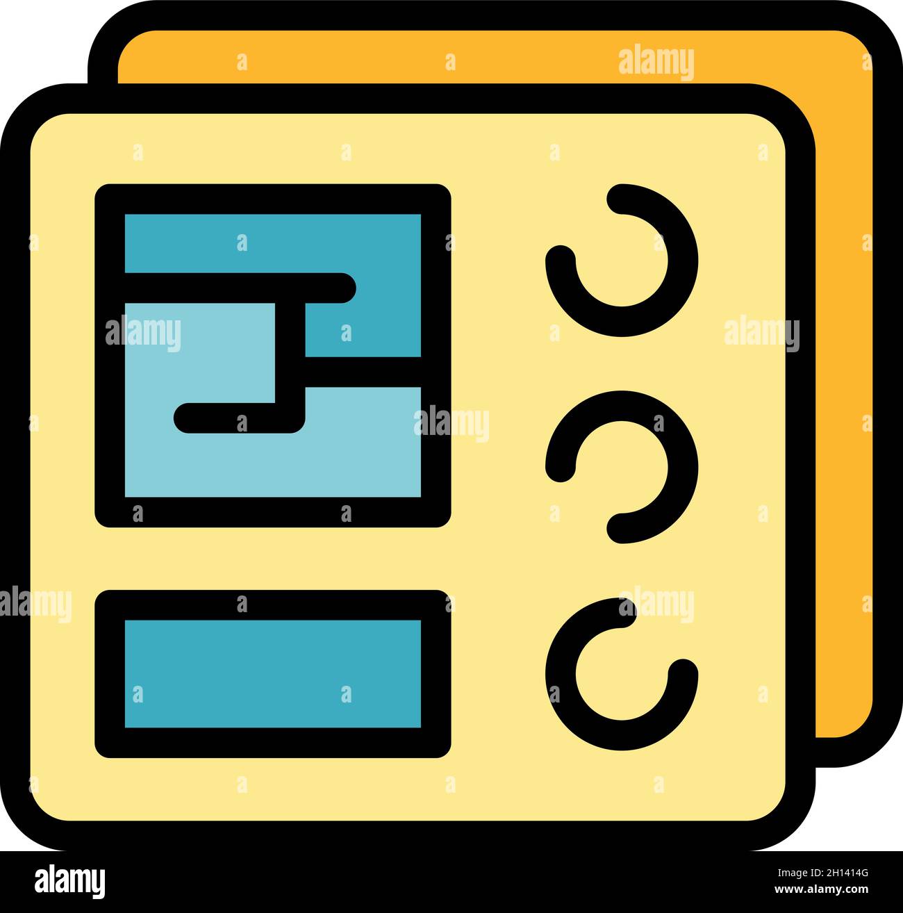 Api interface icon. Outline Api interface vector icon color flat ...
