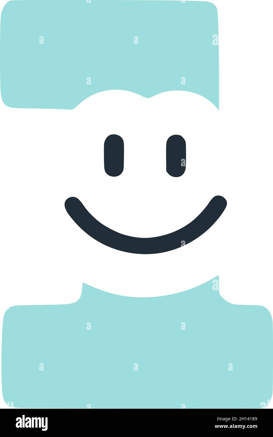 Number 1 with a smile on the face character in flat style, smiley ...