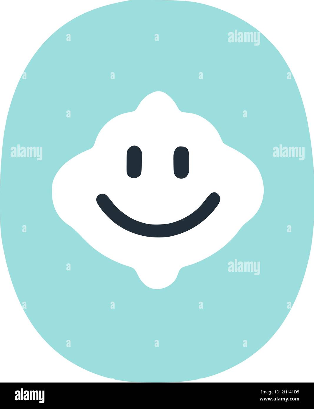 Number 0 with a smile on the face character in flat style, smiley ...