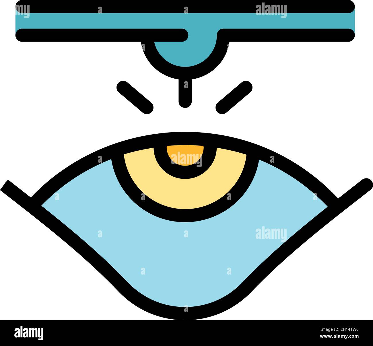 Eyes laser surgery icon. Outline Eyes laser surgery vector icon color ...