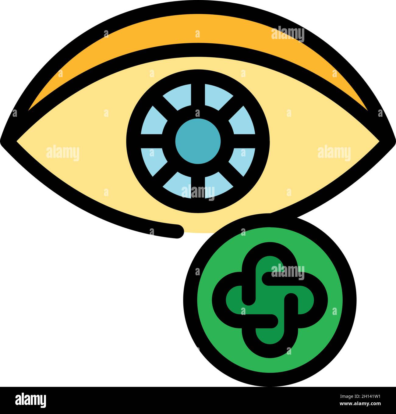 Optometry icon. Outline Optometry vector icon color flat isolated Stock ...