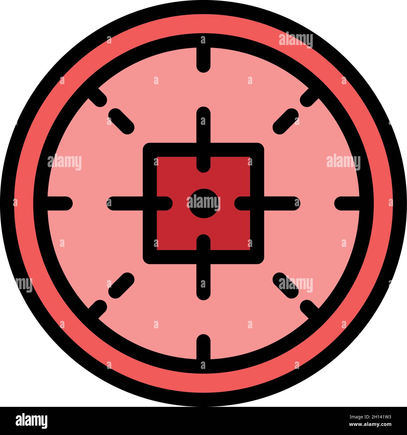 Target sight icon. Outline target sight vector icon color flat isolated ...