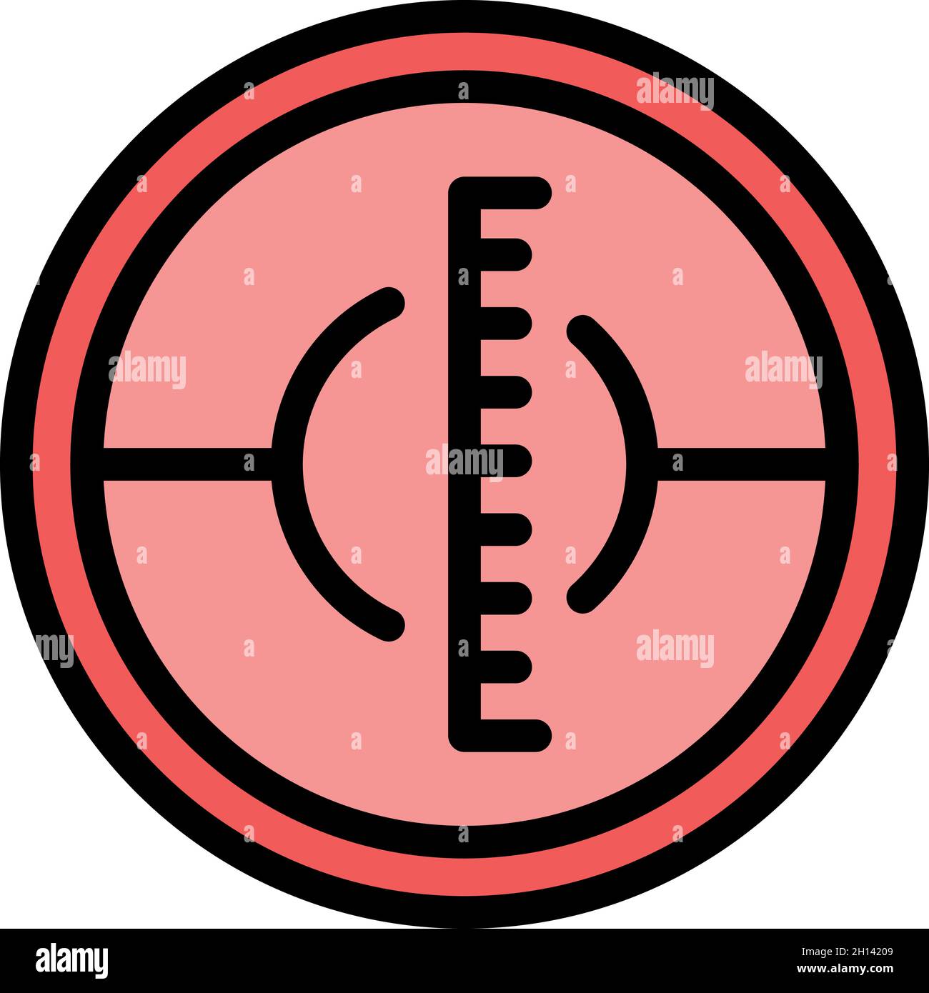 Telescope reticle icon. Outline telescope reticle vector icon color ...