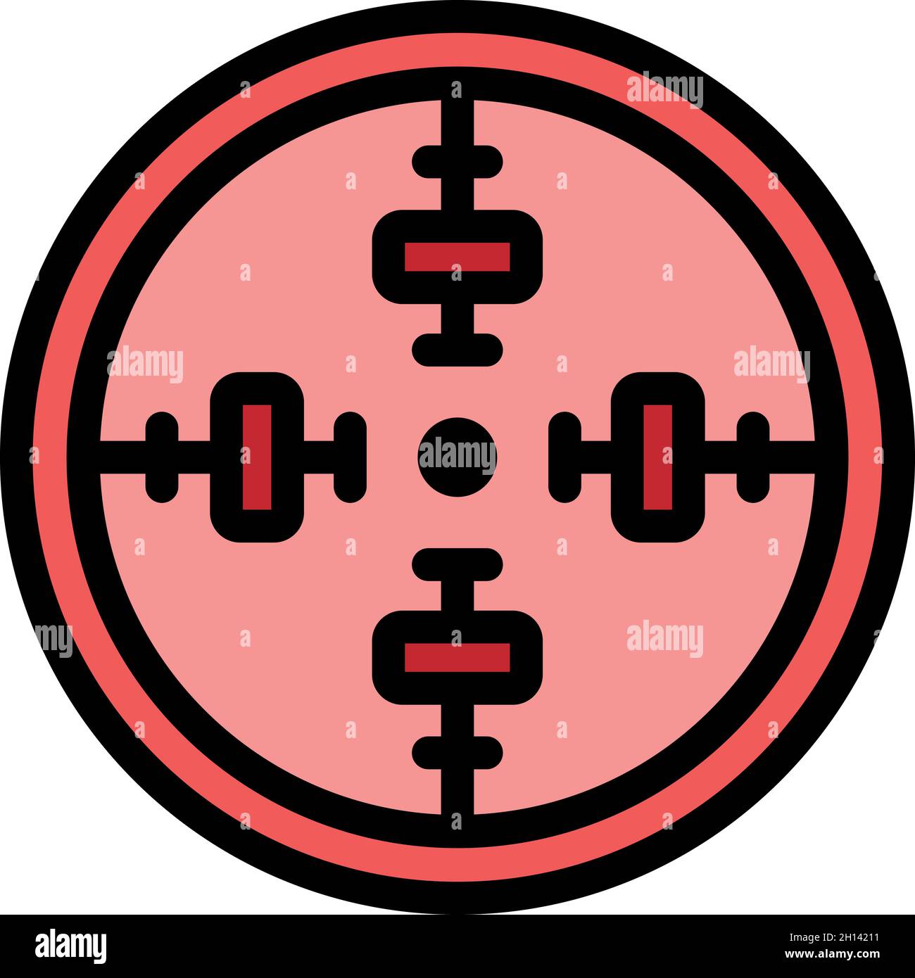 Rifle scope icon. Outline rifle scope vector icon color flat isolated ...