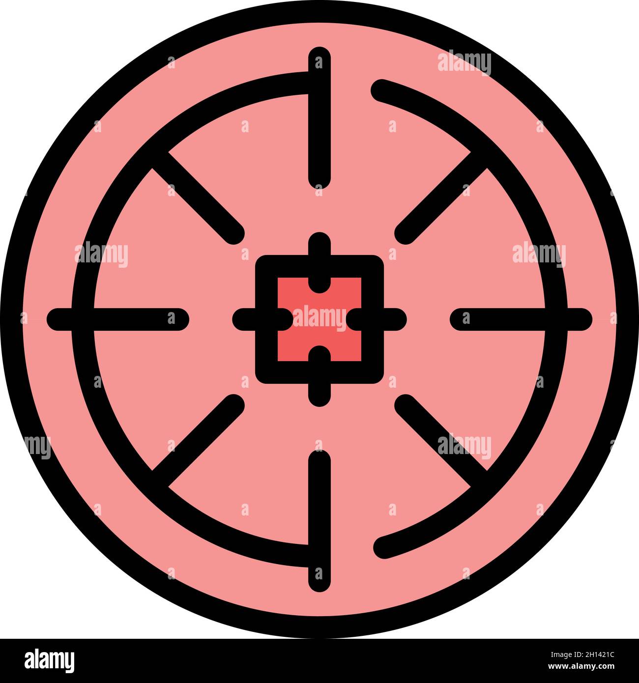 Sniper target icon. Outline sniper target vector icon color flat ...