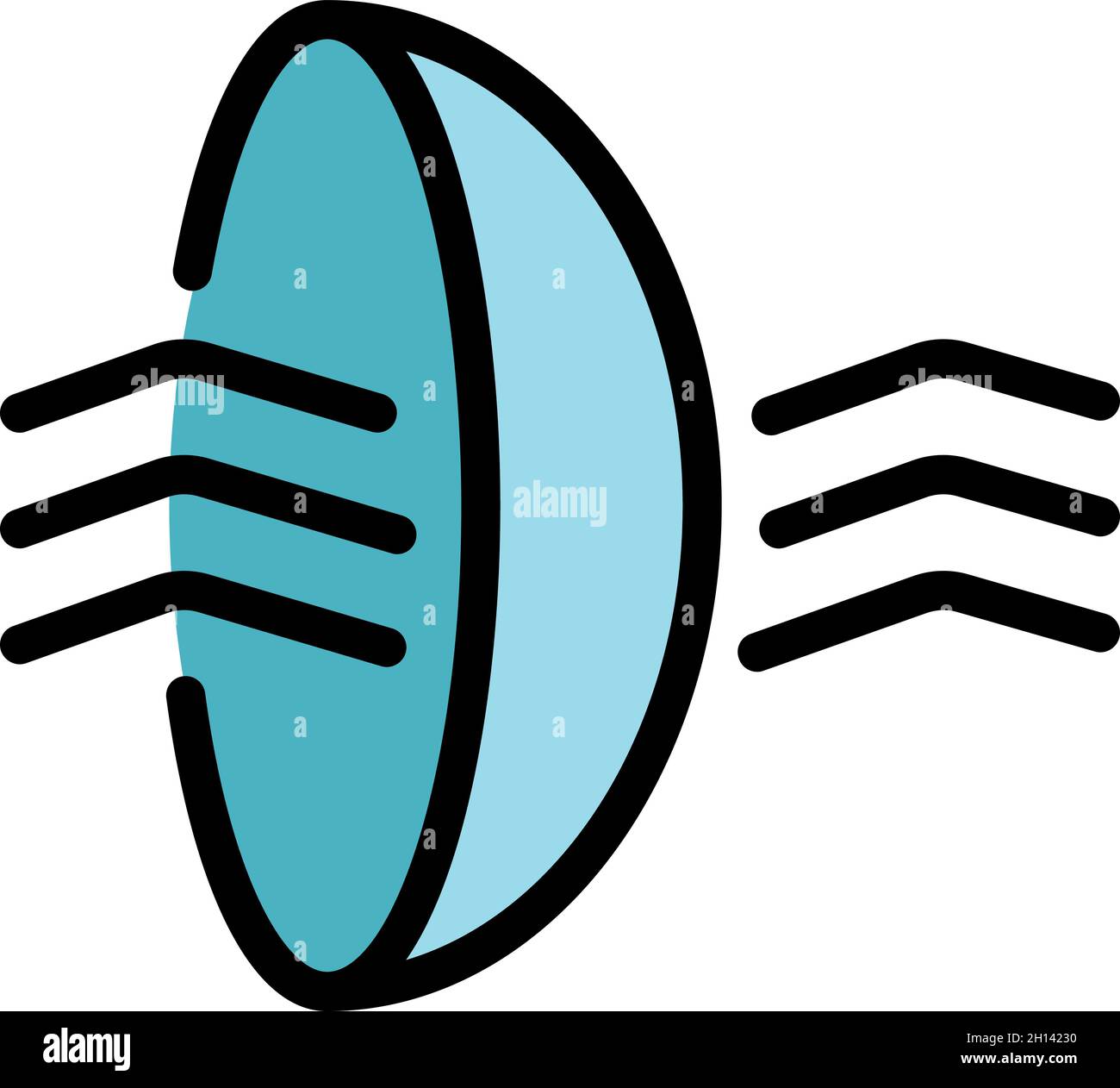 Modern eye lens icon. Outline Modern eye lens vector icon color flat ...