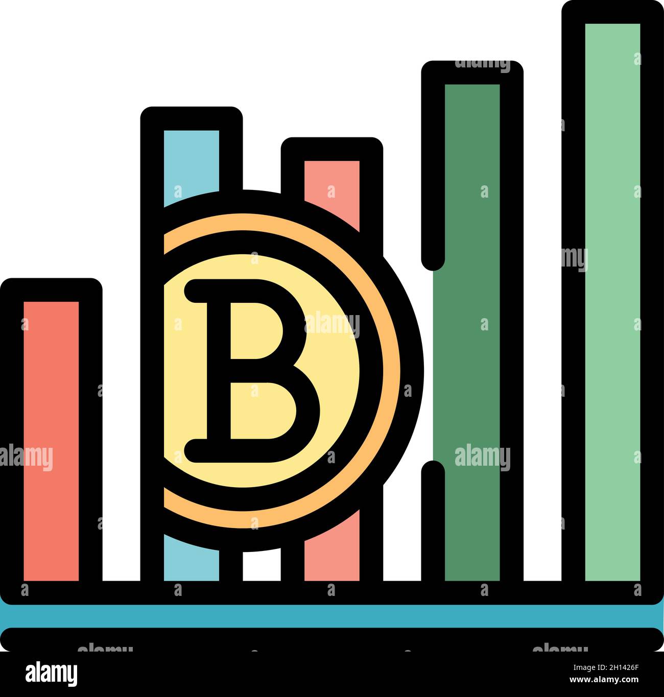 Blockchain graph chart icon. Outline Blockchain graph chart vector icon ...