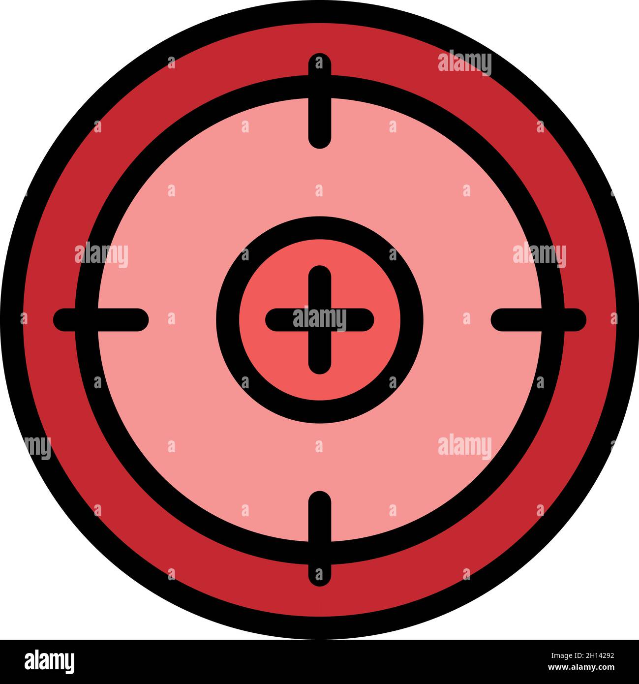 Optic crosshair sight icon. Outline optic crosshair sight vector icon ...