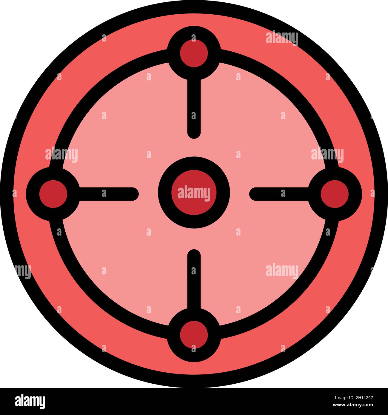 Reticle focus icon. Outline reticle focus vector icon color flat ...