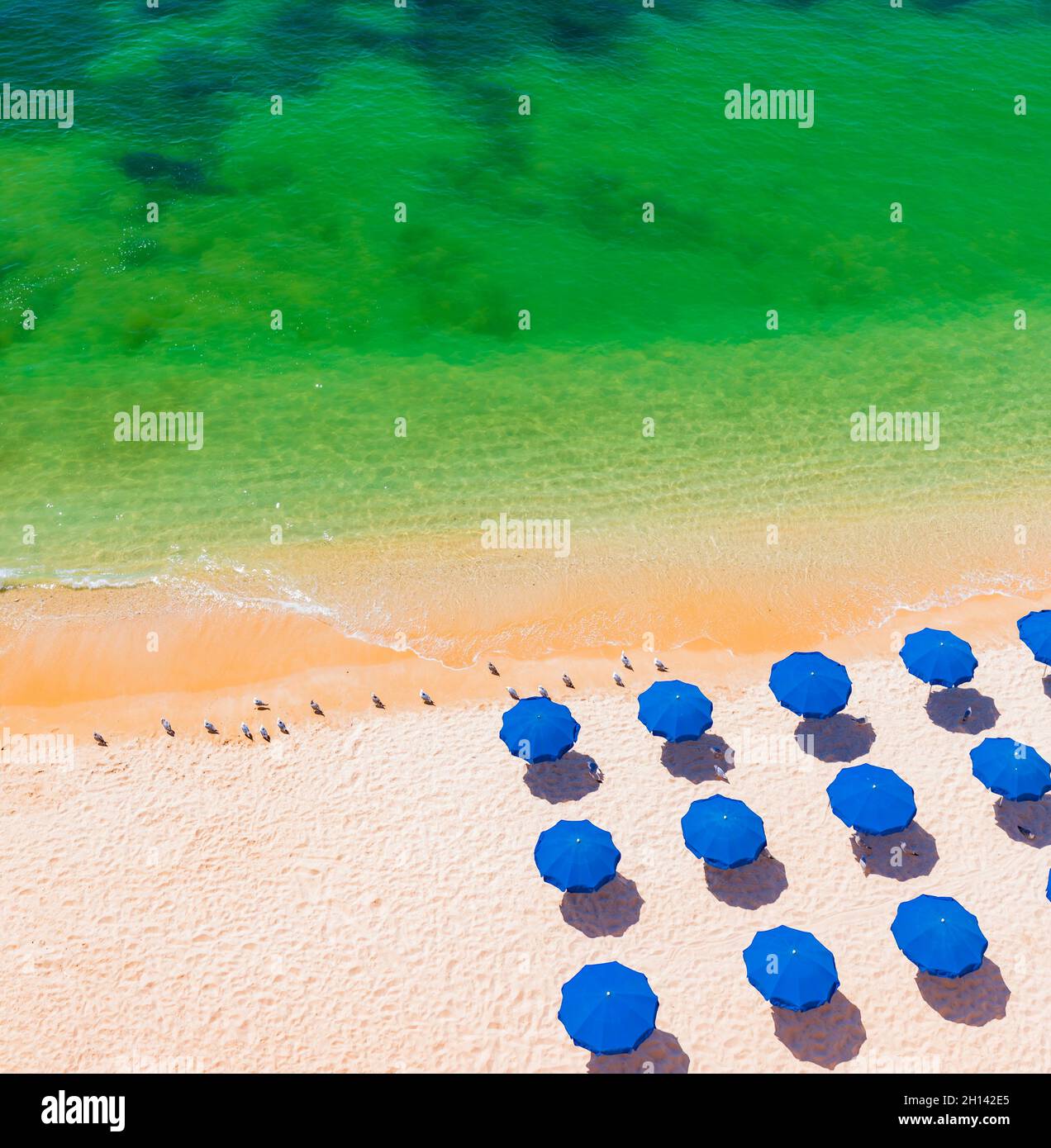 Aerial drone views of Praia da Marinha and Malhada do Baraco - beaches ...