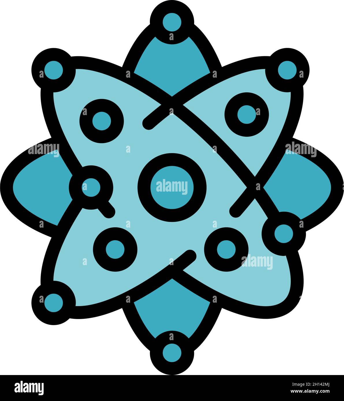 Research atom icon. Outline Research atom vector icon color flat ...