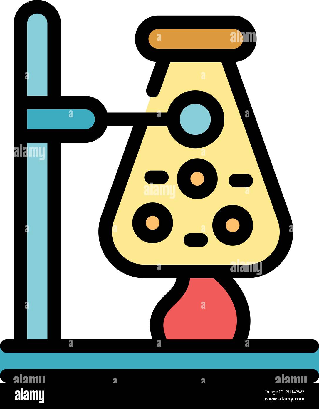 Boiling flask icon. Outline Boiling flask vector icon color flat ...