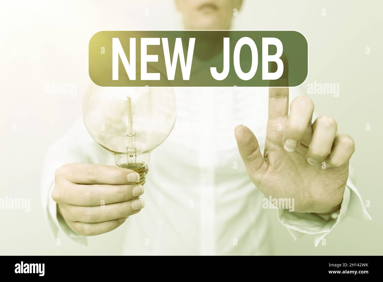 Sign displaying New Job. Business showcase recently having paid ...