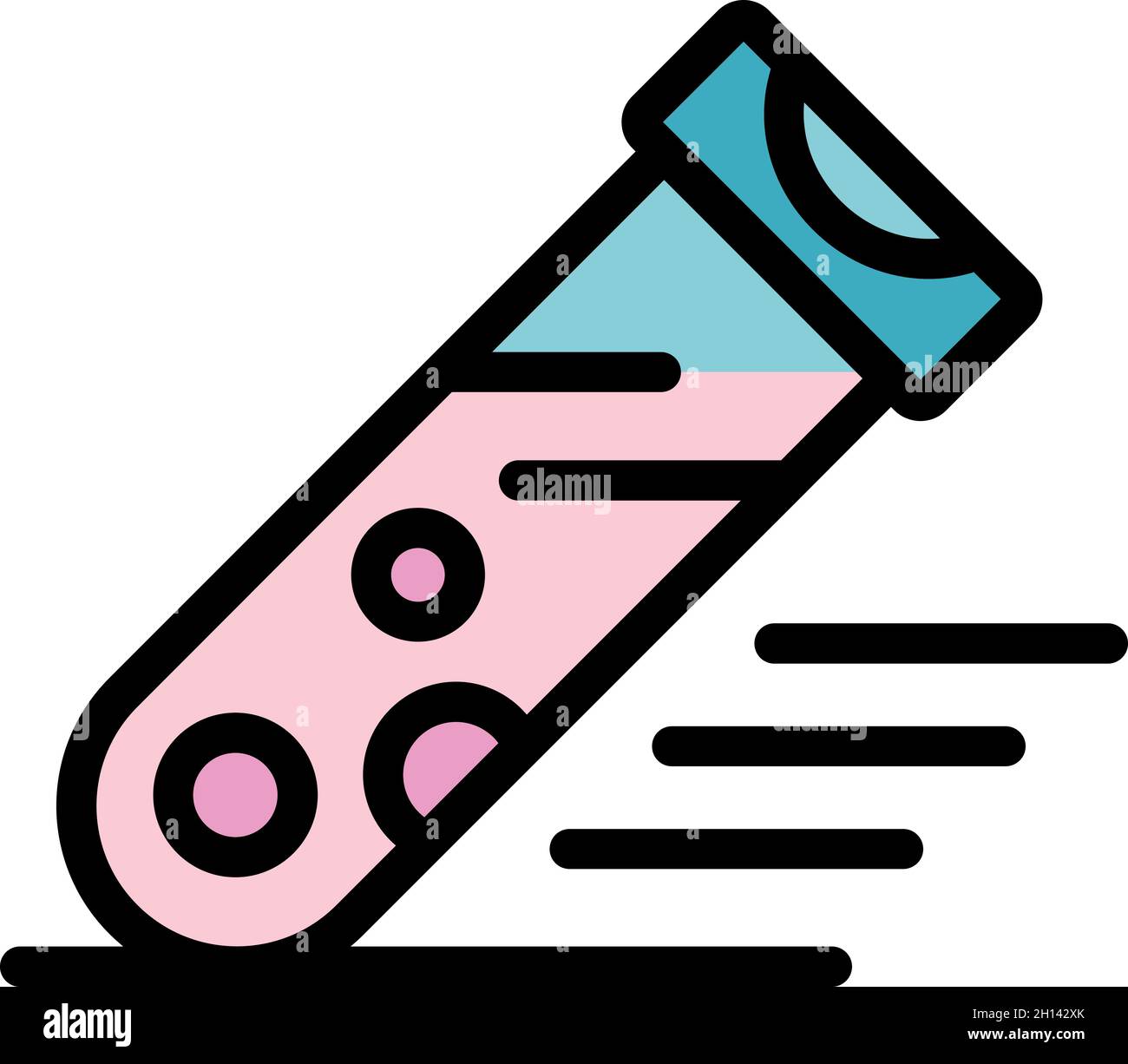 Biology test tube icon. Outline Biology test tube vector icon color ...