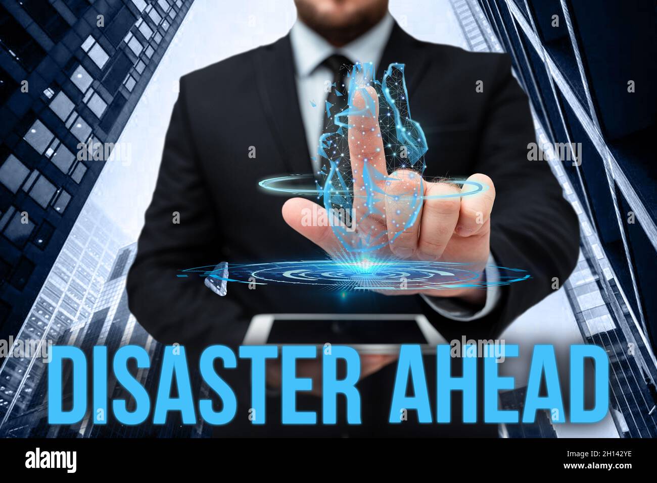 Sign displaying Disaster Ahead. Business approach Contingency Planning ...