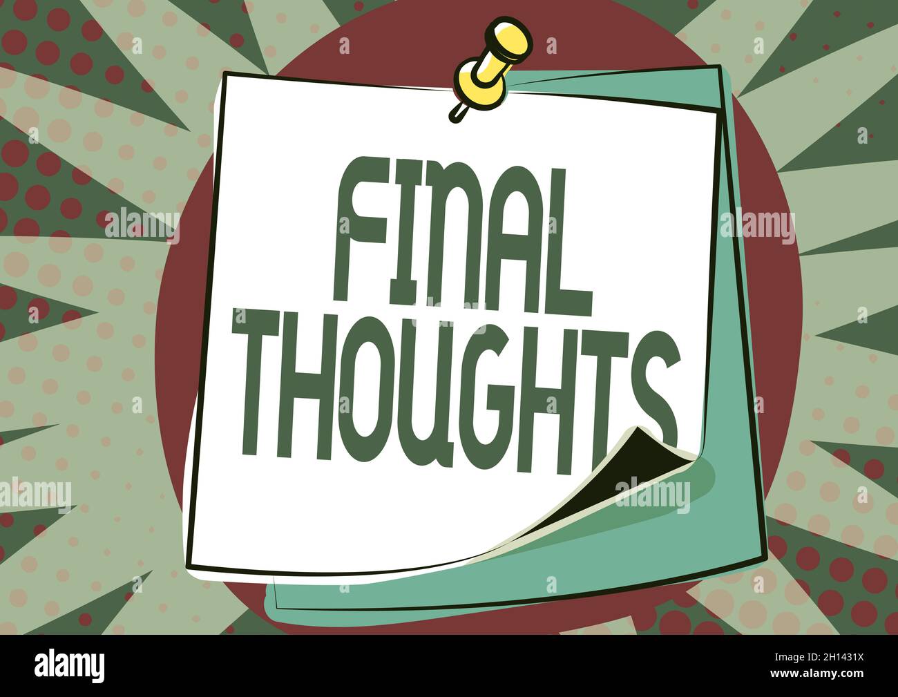 Hand writing sign Final Thoughts. Conceptual photo Conclusion Last ...